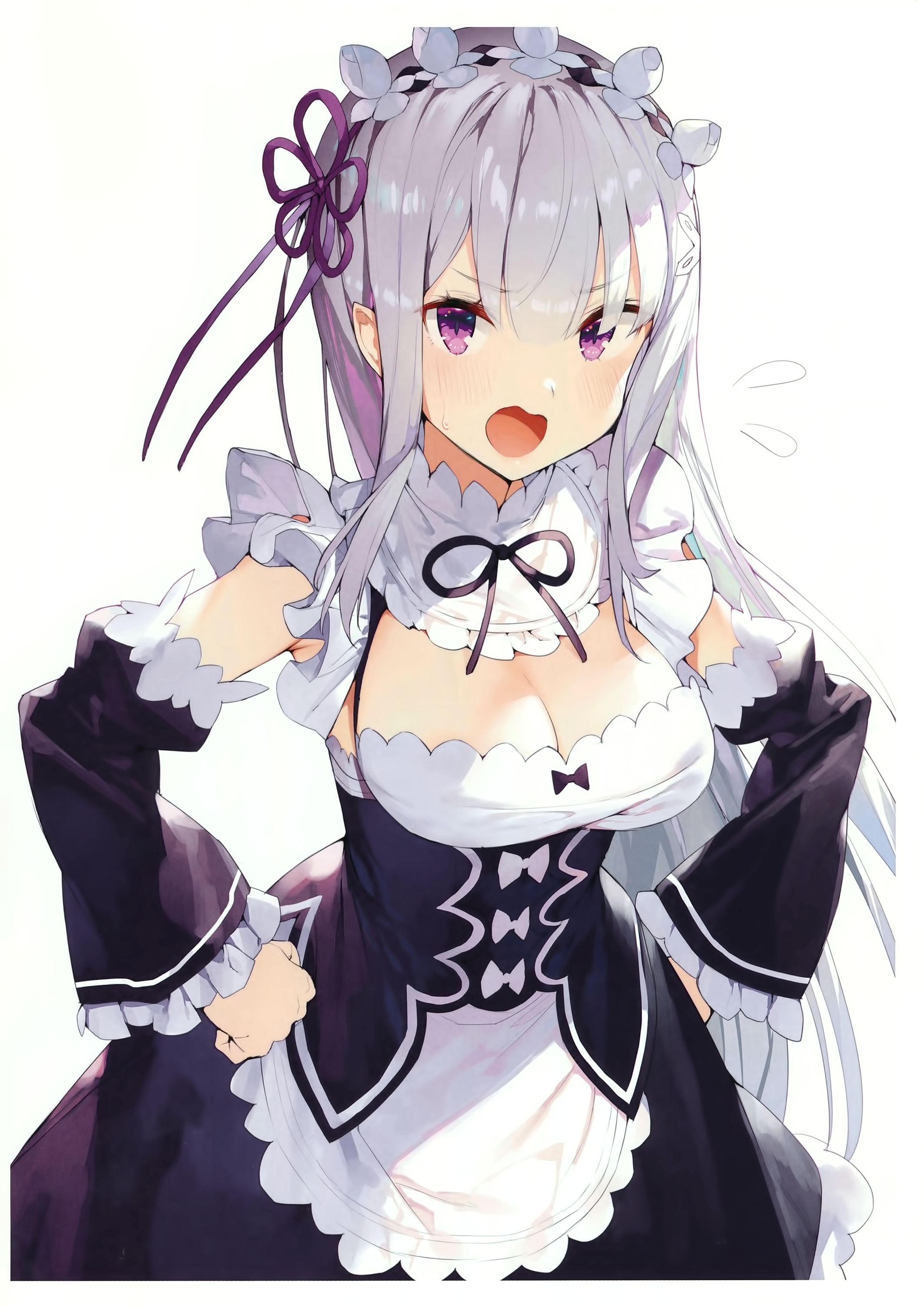 macaron taitei gaou re:zero kara hajimeru isekai seikatsu emilia (re zero) cleavage cosplay elf ...